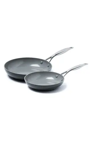 GREENPAN Valencia Pro 8-inch & 10-inch Anodized Aluminum Ceramic Nonstick Frying Pan Set - Black