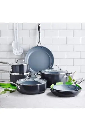 GREENPAN Valencia Pro 11-piece Anodized Aluminum Ceramic Nonstick Cookware Set
