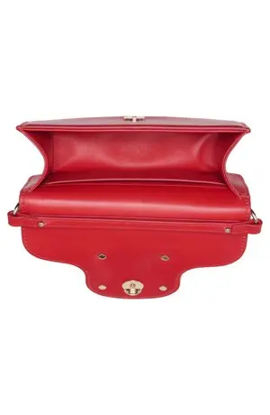 Valentino Garavani Locò Leather Shoulder Bag - Ju5 Rouge Pur