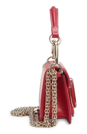 Valentino Garavani Locò Leather Shoulder Bag - Ju5 Rouge Pur