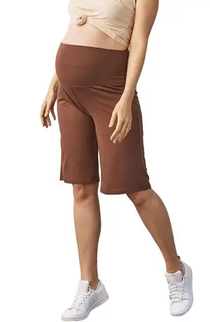 ANGEL MATERNITY Wide Leg Knit Maternity Shorts