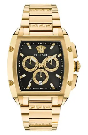 Versace Dominus Chronograph Bracelet Watch - Ip Yellow Gold