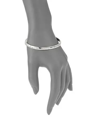 Ippolita Classico Narrow Sterling Flat Hammered Bangle Bracelet - Silver
