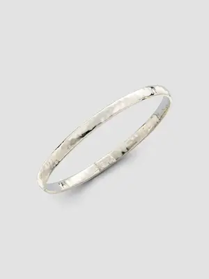 Ippolita Classico Narrow Sterling Flat Hammered Bangle Bracelet - Silver
