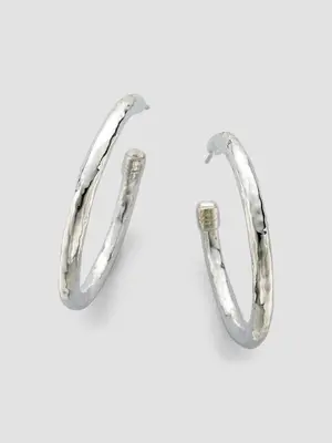 Ippolita Classico Sterling Hammered Hoop Earrings - Silver
