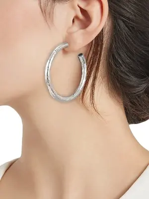 Ippolita Classico Sterling Hammered Hoop Earrings