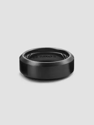David Yurman Streamline Beveled Band Ring In Titanium - Black