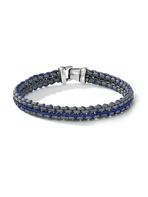 David Yurman Woven Box Chain Bracelet In Sterling Silver Grey