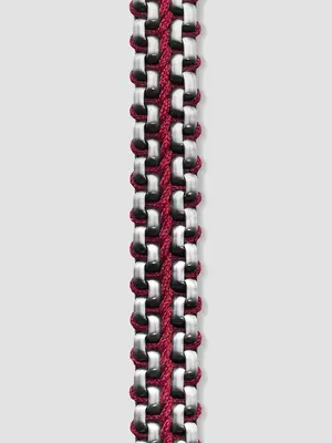 David Yurman Woven Box Chain Bracelet In Sterling - Red