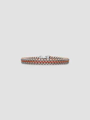 David Yurman Woven Box Chain Bracelet In Sterling Silver Yellow