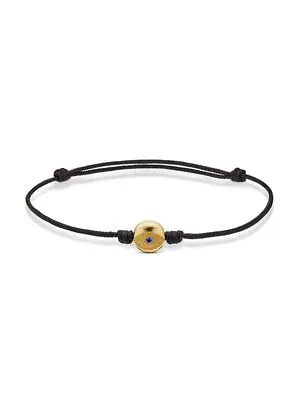 David Yurman Evil Eye Cord Bracelet With 18k Yellow Gold - Black Sapphire