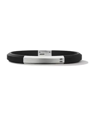 David Yurman Streamline Id Rubber Bracelets With Sterling Silver - Black