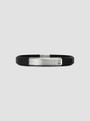 David Yurman Streamline Id Rubber Bracelets With Sterling Silver - Black