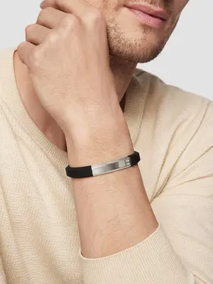 David Yurman Streamline Id Rubber Bracelets With Sterling Silver