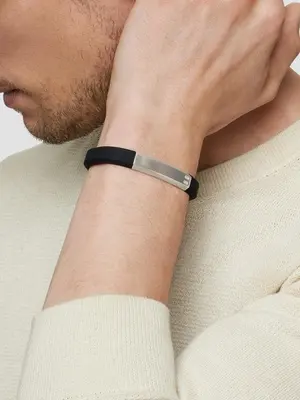 David Yurman Streamline Id Rubber Bracelets With Sterling Silver