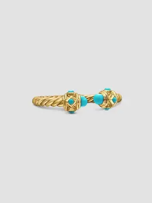 David Yurman Renaissance Ring In 18k Yellow - Turquoise