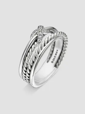 David Yurman X Crossover Band Ring - Diamond