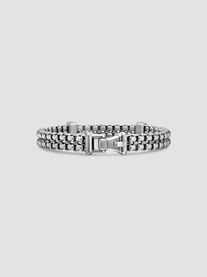 David Yurman Double Box Chain Bracelet In Sterling