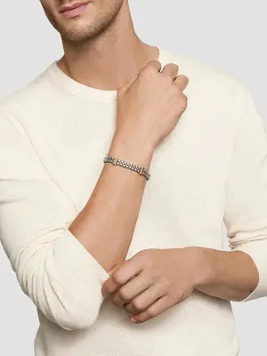 David Yurman Double Box Chain Bracelet In Sterling