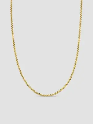 David Yurman Box Chain Necklace In Brushed 18k Yellow - Gold
