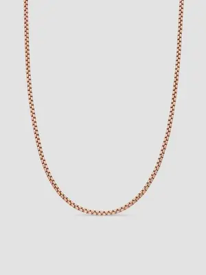 David Yurman Small Box Chain Necklace In 18k 2.7mm - Gold