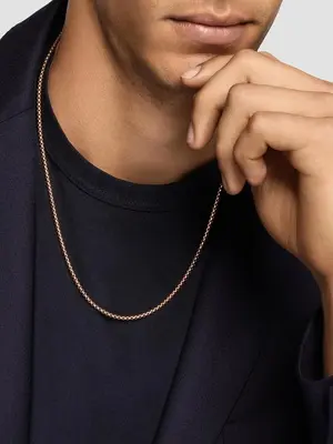 David Yurman Small Box Chain Necklace In 18k 2.7mm