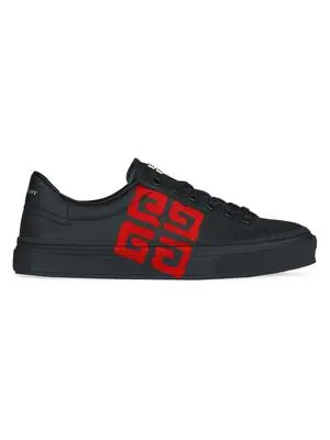 Givenchy Men's City Sport Leather Sneakers - Black Dark Orange - Size 7 - Black Dark Orange  Black Dark Orange