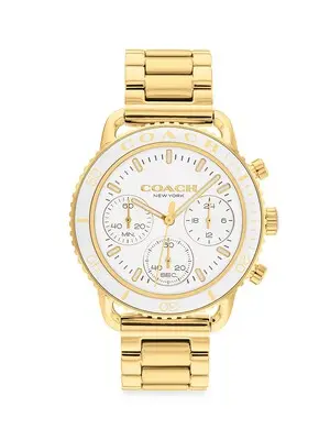 COACH Women's Cruiser 37MM Chronograph Watch - White - White - White