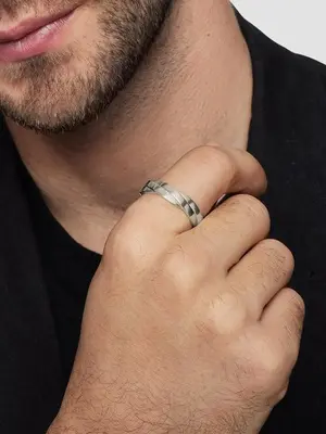 David Yurman Dy Helios⿢ Band Ring In 6mm - Silver