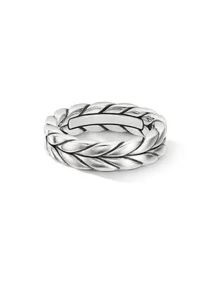 David Yurman Chevron Band Ring In 6mm - Sterling Silver