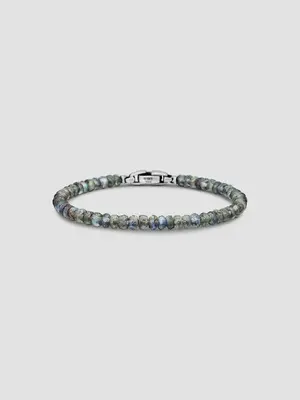 David Yurman Spiritual Beads Faceted Bracelet In Sterling Silver Labradorite