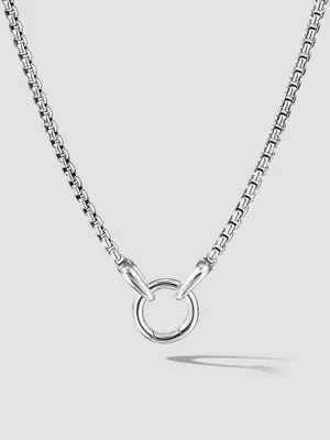 David Yurman Smooth Amulet Box Chain Necklace - Sterling Silver
