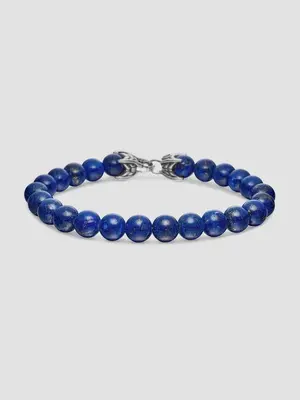 David Yurman Spiritual Beads Bracelet In Sterling Silver Lapis Lazuli