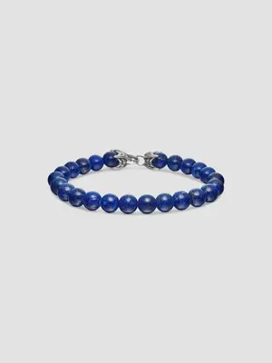David Yurman Spiritual Beads Bracelet In Sterling Silver Lapis