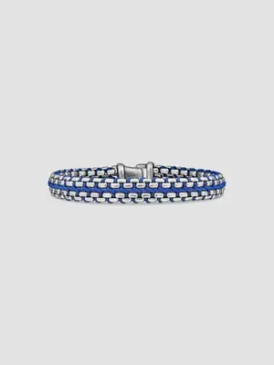 David Yurman Woven Box Chain Bracelet With Nylon Blue