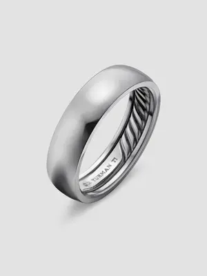 David Yurman Dy Classic Band Ring In Titanium
