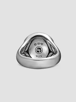 David Yurman Maritime Compass Signet Ring In Sterling Silver - Black