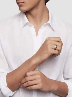 David Yurman Beveled Band Ring - Meteorite