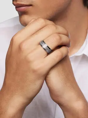 David Yurman Beveled Band Ring - Meteorite