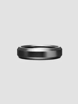 David Yurman Beveled Band Ring In Titanium - Black