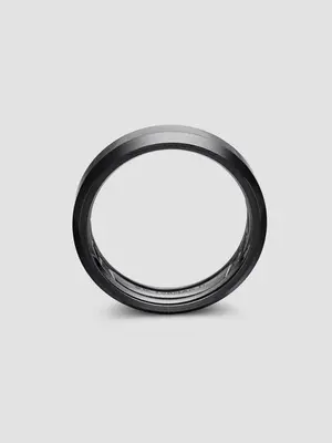 David Yurman Beveled Band Ring In Titanium - Black