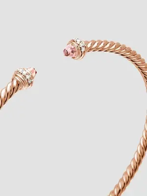 David Yurman Cablespira Color Bracelet In 18k Rose Gold With And Pavé Diamonds