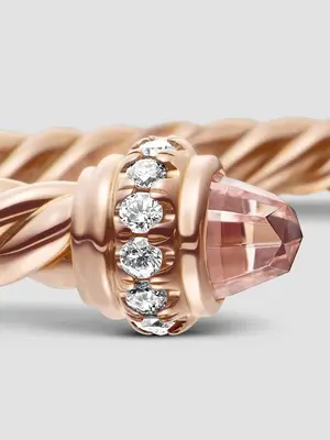 David Yurman Cablespira Color Bracelet In 18k Rose Gold With And Pavé Diamonds