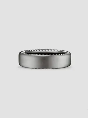 David Yurman Streamline Band Ring With Titanium - Grey
