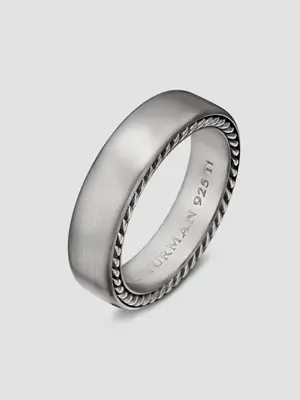 David Yurman Streamline Band Ring With Titanium - Grey