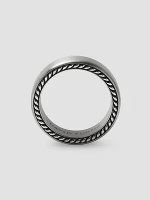 David Yurman Streamline Band Ring With Titanium - Grey
