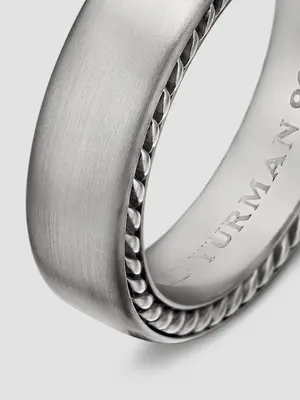 David Yurman Streamline Band Ring With Titanium - Grey