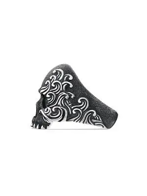 David Yurman Waves Skull Ring With Pavé Diamonds