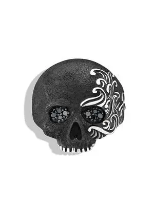 David Yurman Waves Skull Ring With Pavé Diamonds