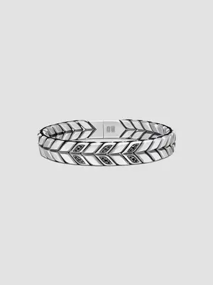 David Yurman Chevron Woven Bracelet With Pavé Diamonds